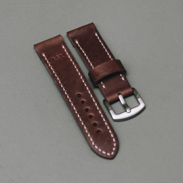 Pulseiras de Relógio de Couro: Feitas à mão em couro vegetable tanned